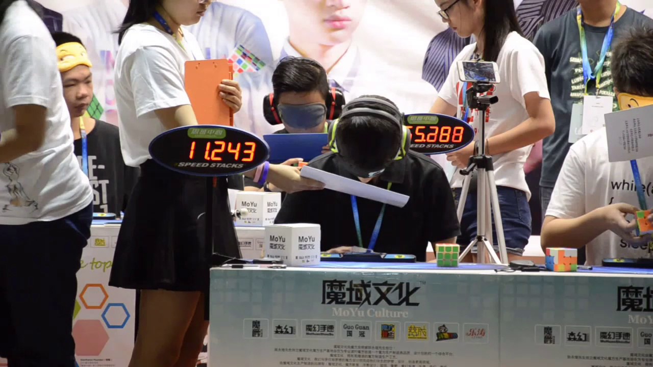 Kaijun Lin 3BLD 19.30s single(Zhuhai Open 2017) - YouTube