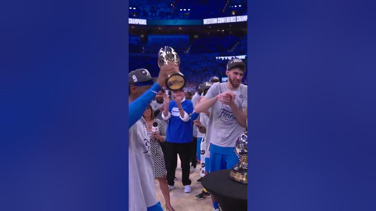SGA wins Magic Johnson Trophy as 2025 West Finals MVP! - YouTube