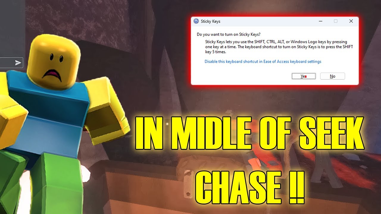 stuck in the taskbar with sticky keys while seek chase (roblox doors ...