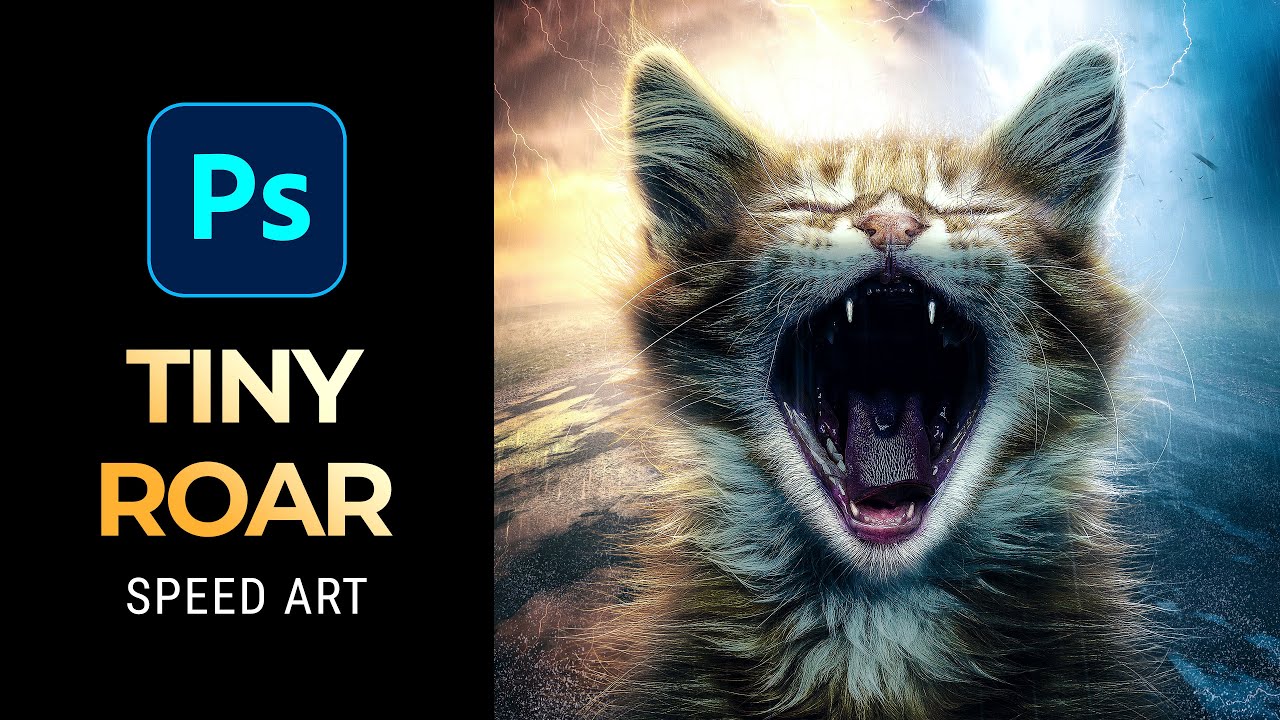 'Tiny Roar' - Photoshop Speed Art - YouTube