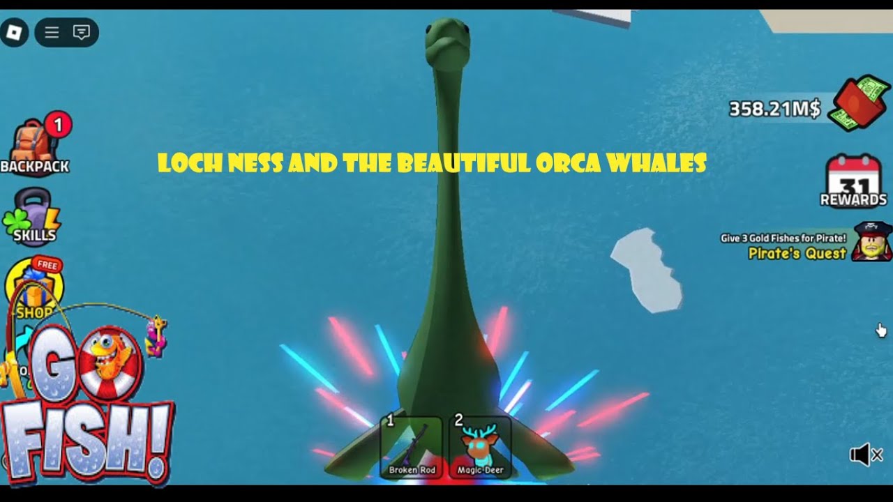 Roblox, Go Fishing Loch Ness and the beautiful Orca whales - YouTube