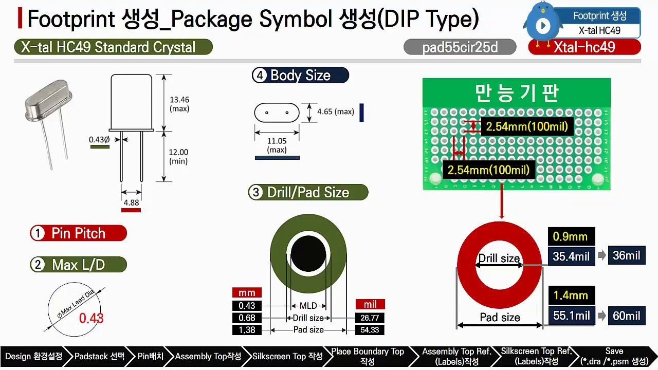 #6-4강_OrCAD PCB Design Tutorial_ATmega128 Modeule PCB설계-x-tal(Crystal ...