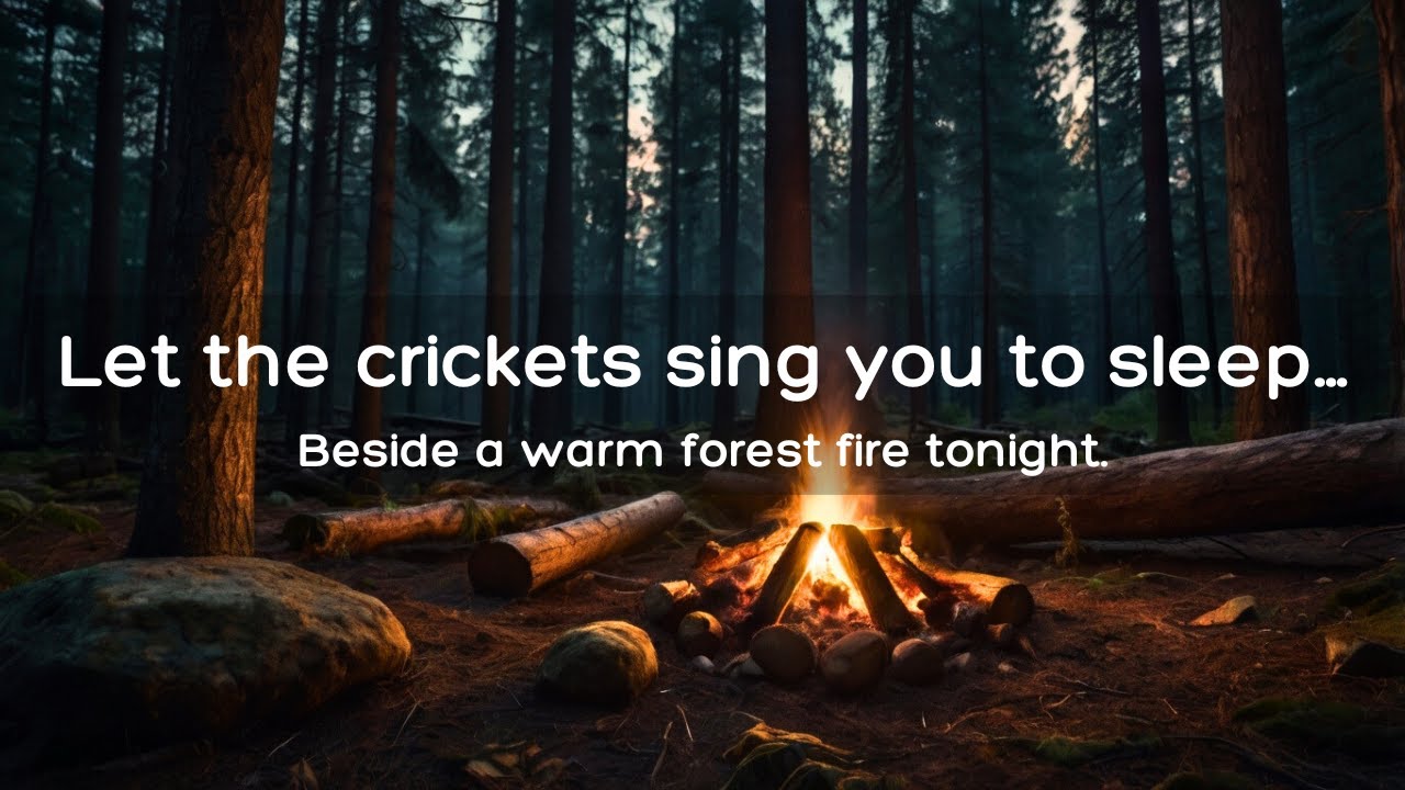 Forest Crickets at Night & Campfire 🌲🔥 | Nature Sounds for Sleep, ASMR ...