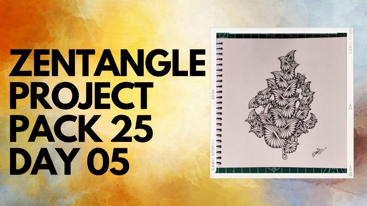 Zentangle Project Pack 25 Day 05 my take tangle Foundabout by Zentangle ...