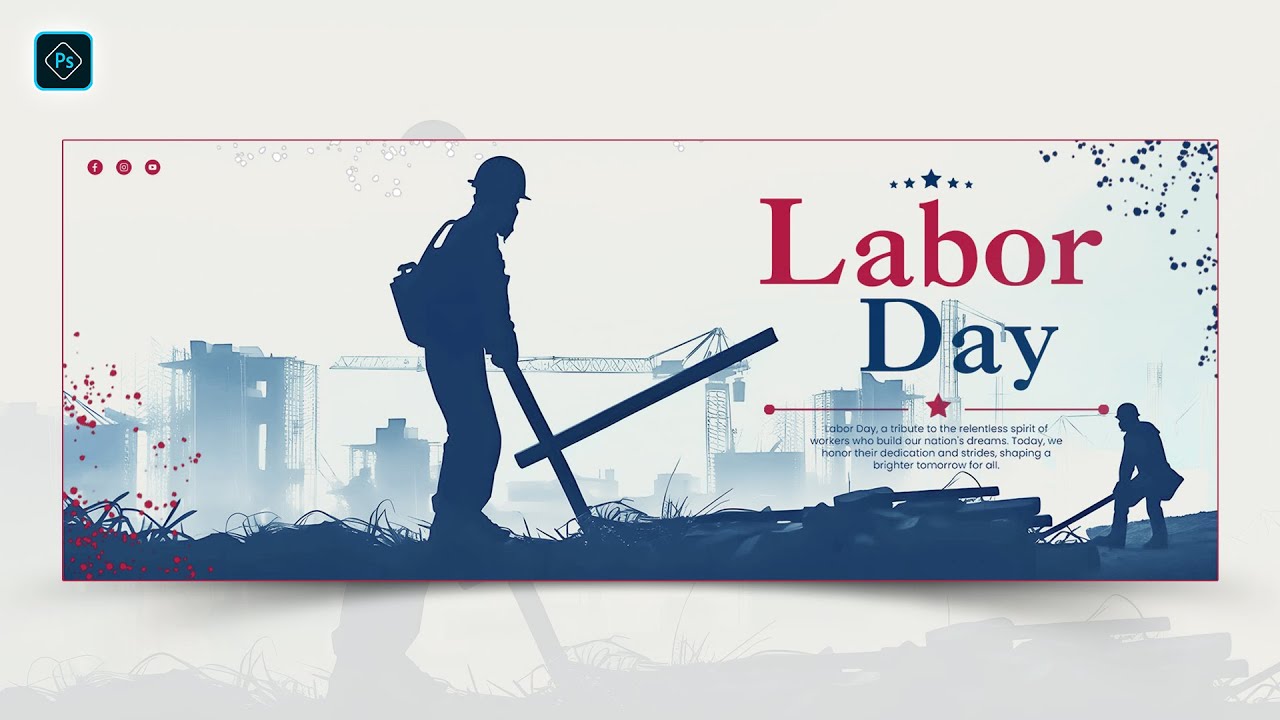 International Labor Day Facebook Cover Design in Photoshop Tutorial ...