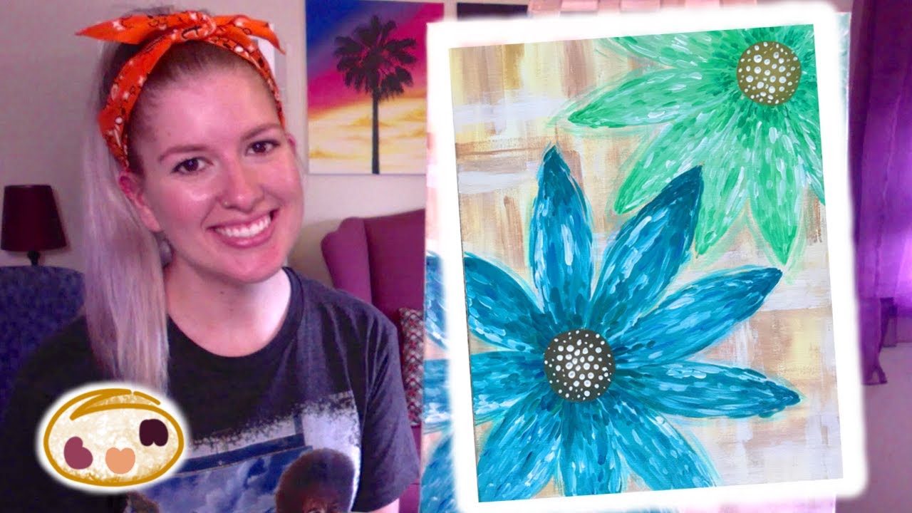 Learn to Paint 'Teal Blooms'! Step by Step Acrylic Painting Tutorial by ...