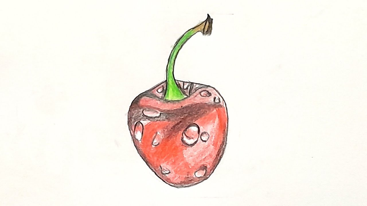 How to draw cherry easy step by step - YouTube