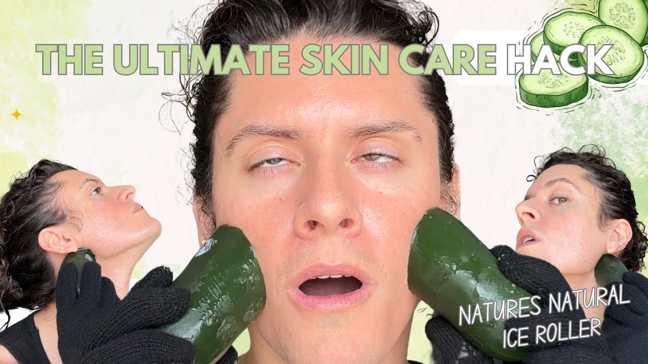 The frozen cucumber facial, Natures natural ice roller - YouTube