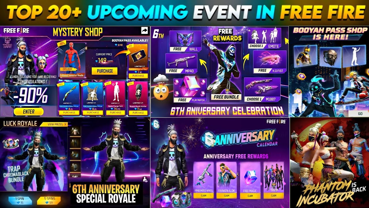6TH ANNIVERSARY EVENT FREE FIRE | ANNIVERSARY CALENDER | FF NEW EVENT ...