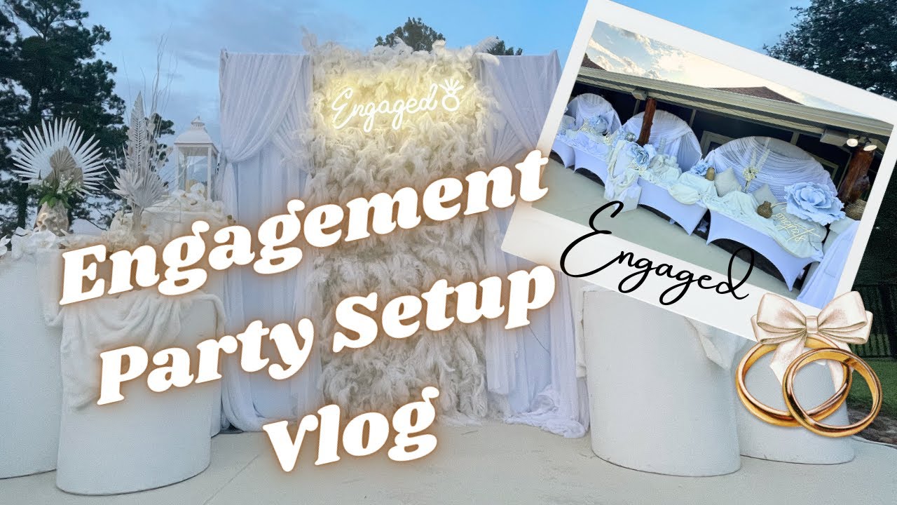 Backyard Engagement Party | Set up with Us | Event Planner Vlog - YouTube