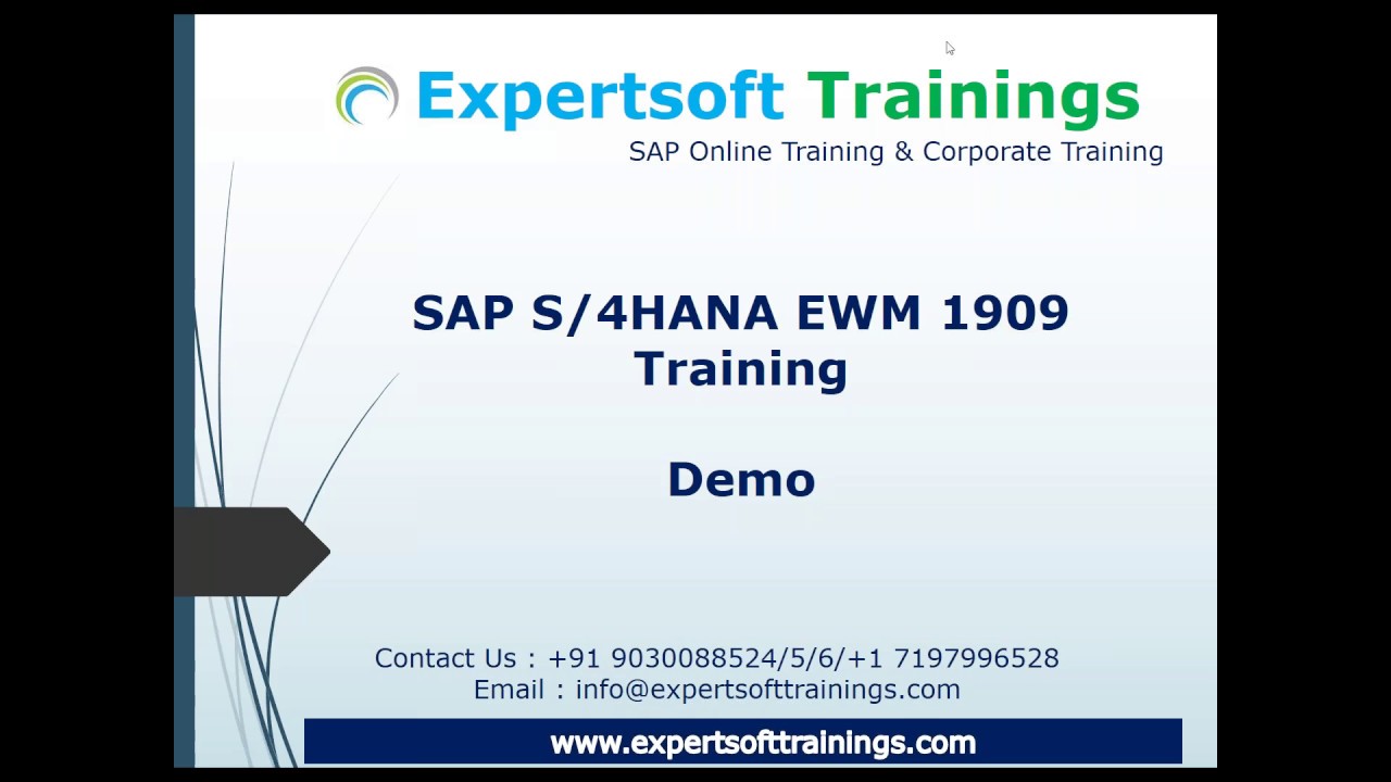 SAP S4HANA EWM 1909 Training | SAP S/HANA EWM 1909 Online Training - YouTube