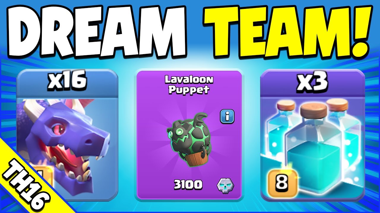Lavaloon Puppet + Mass Dragons = WOW!!! TH16 Attack Strategy (Clash of ...