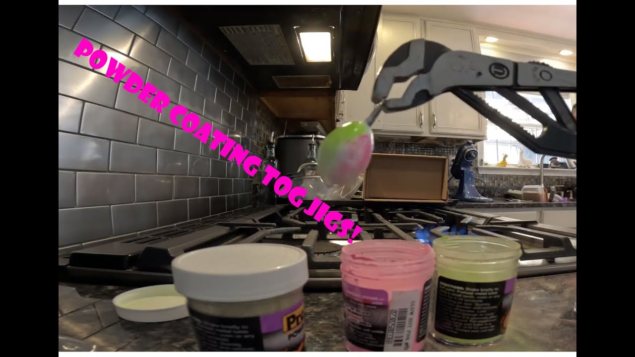 Powder coating tog jigs at home - YouTube