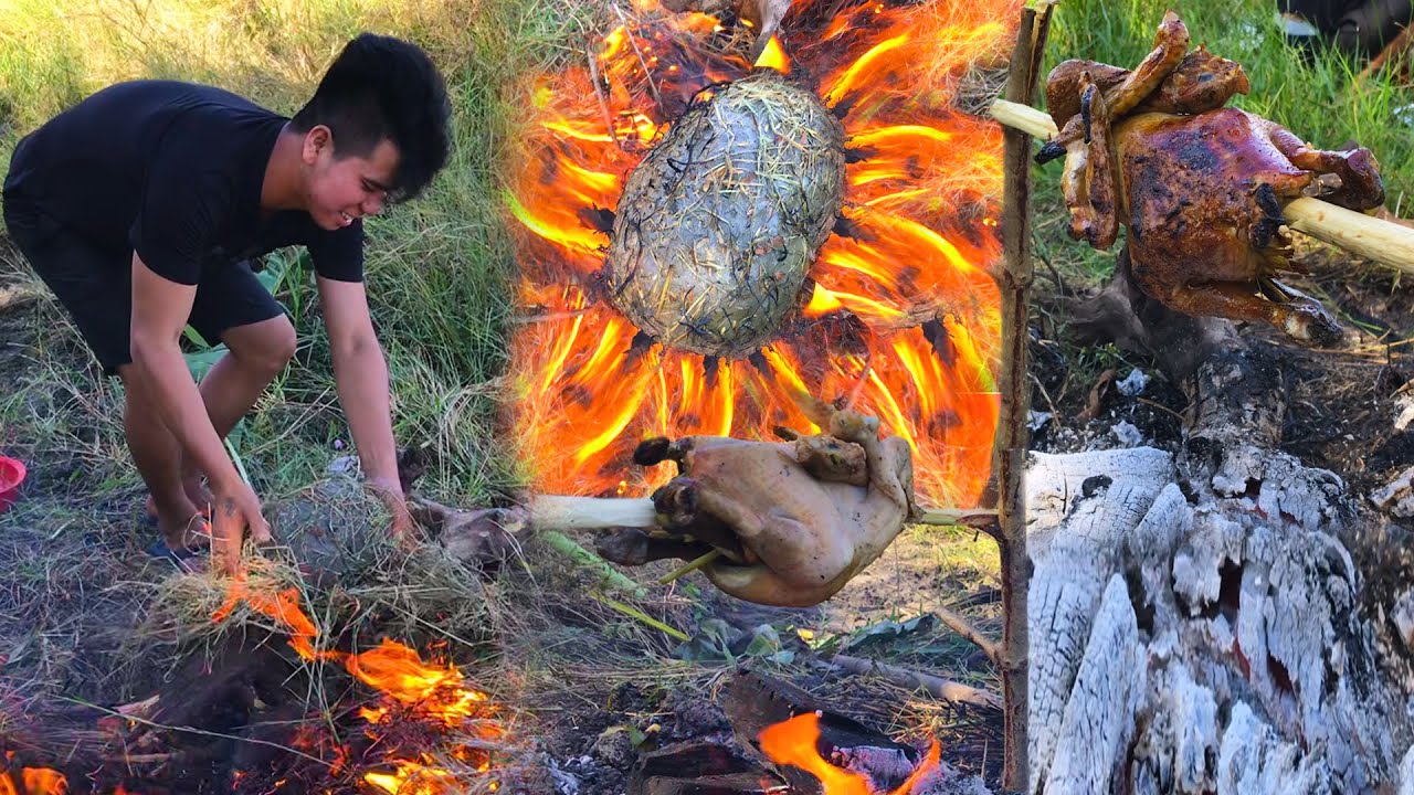 chicken cooked in mud!! - best amazing cooking skills - YouTube