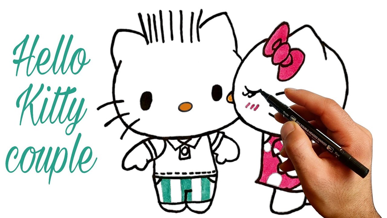 How to drawing Hello Kitty couple - Step by Step Guide | Easy Way ...