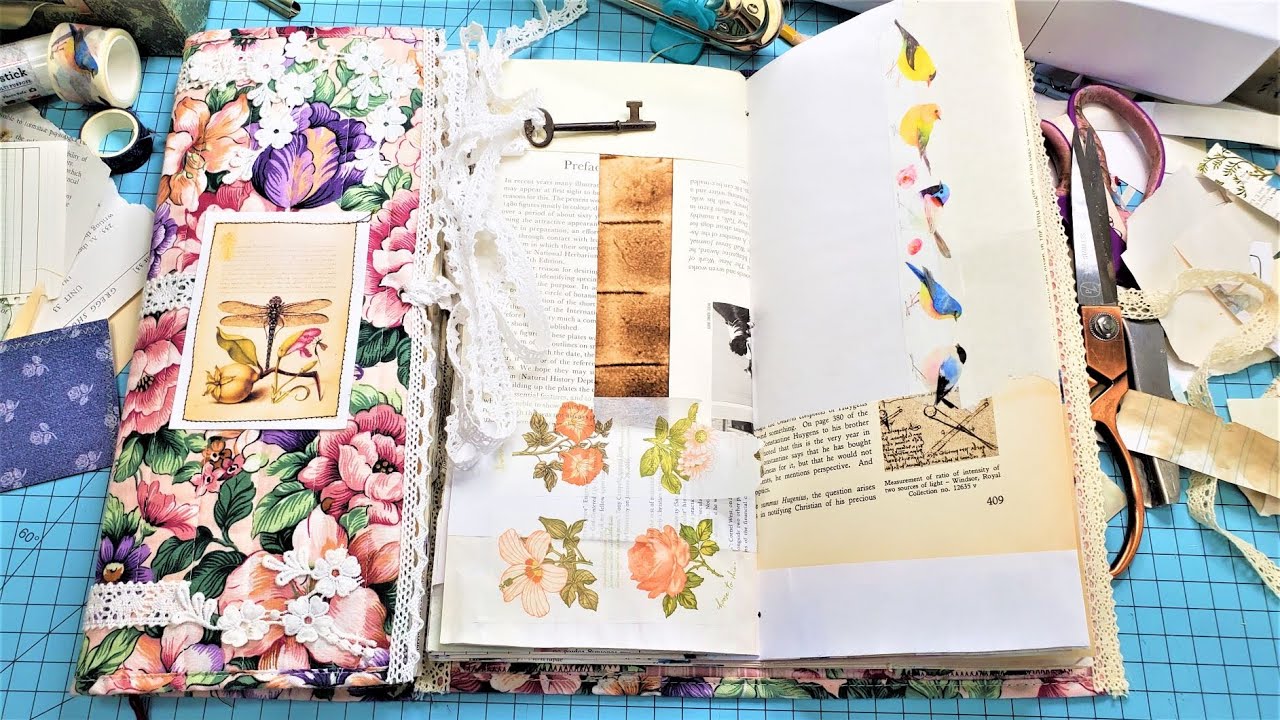 HOW TO MAKE A JUNK JOURNAL OUT OF A PLACEMAT! PLUS TOUGH TO FIT PAGES ...