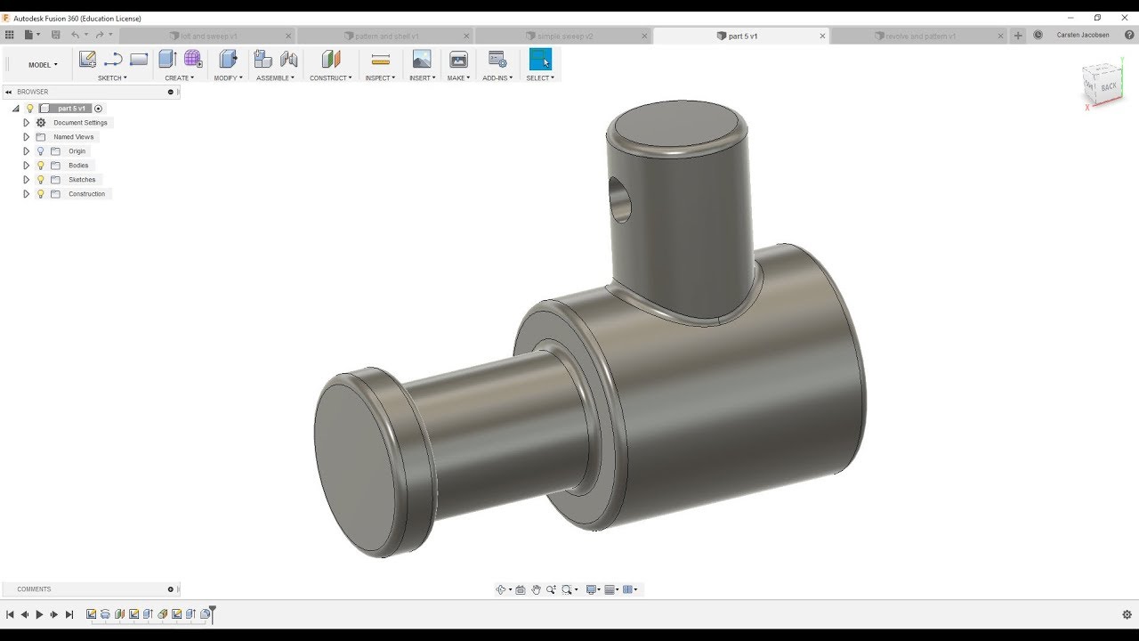 Fusion 360: Revolve and Workplane - YouTube
