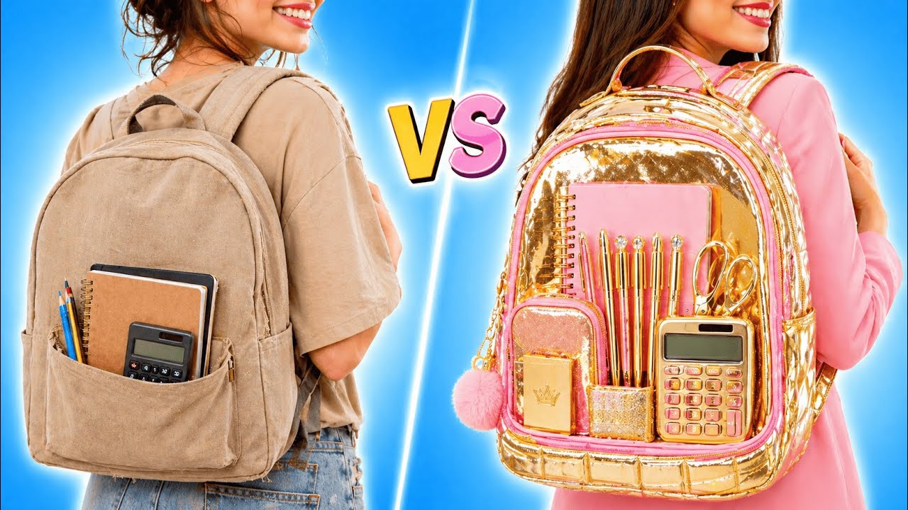 FANCY VS SIMPLE STUDENT 🤓 Funny School Hacks & Creative Tricks by 123 ...