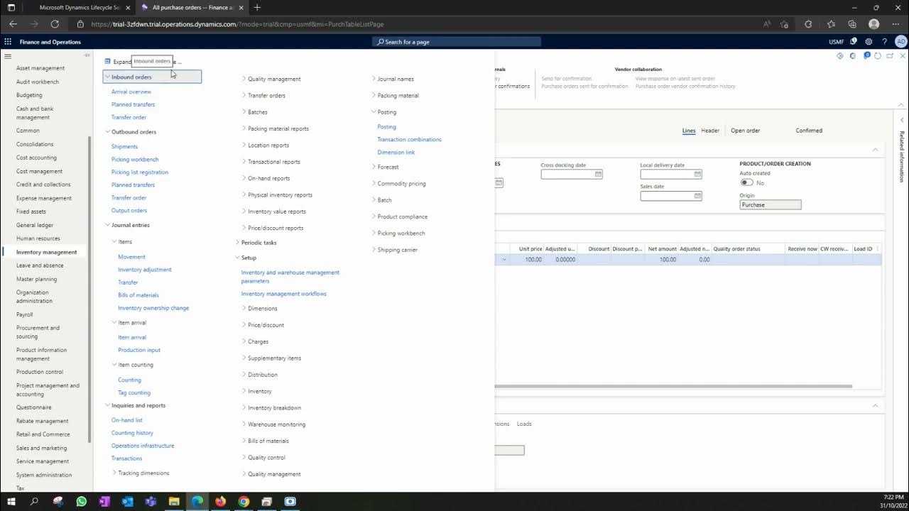 D365 Finance And Operations Episode1 Simple Procure To Pay Process Demo Youtube