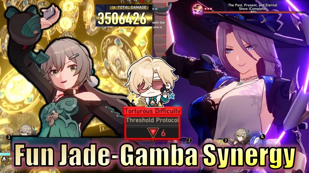 Fun E6S5 Jade-Gamba Team feat Gamba Queen Qingque King Aventurine vs ...