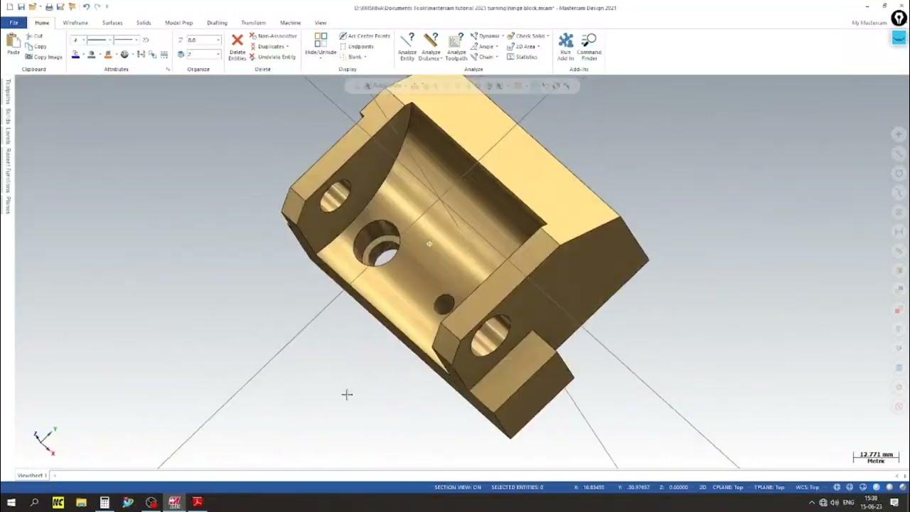 Mastercam Part Modeling I Designing The Hing BLOCK #mastercam # ...