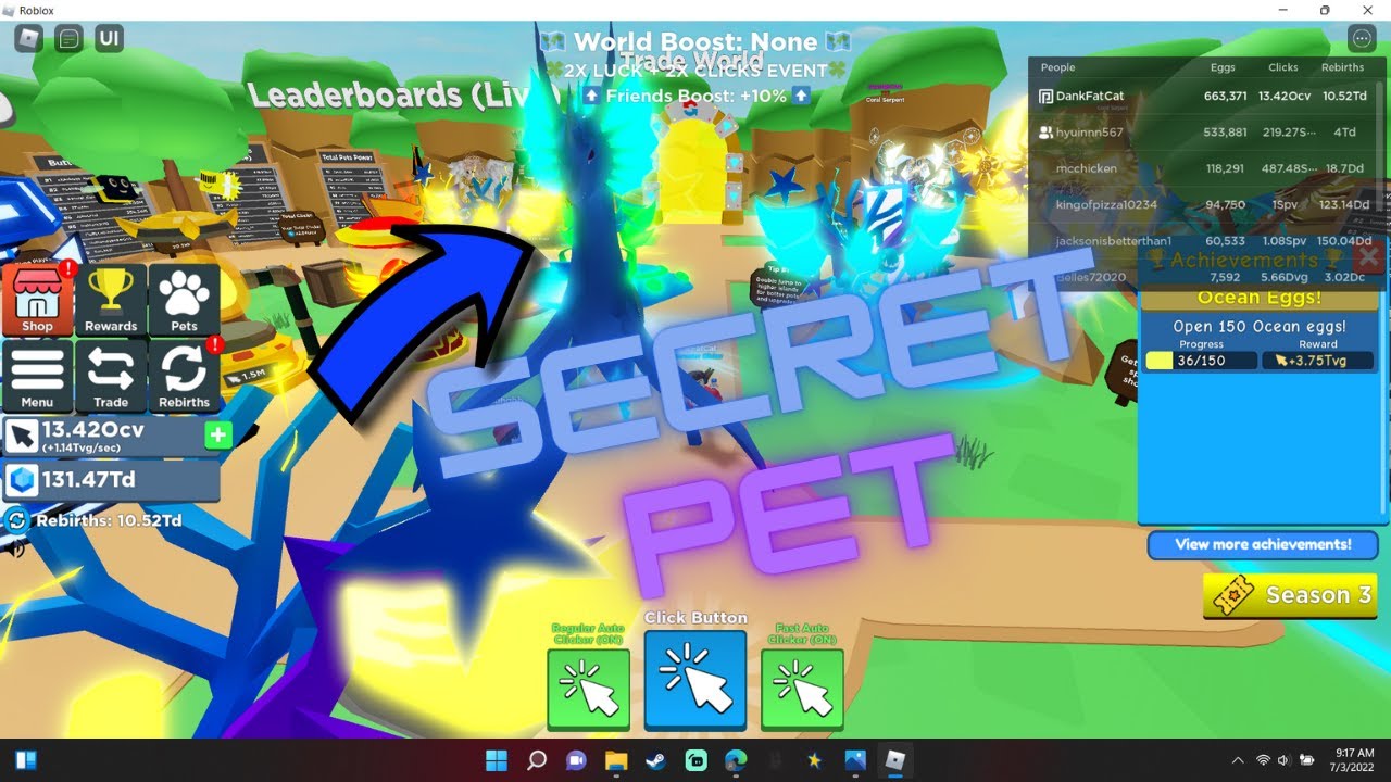 Clicker Simulator Live Secret Pet in Clicker Simulator Part 2ulator ...