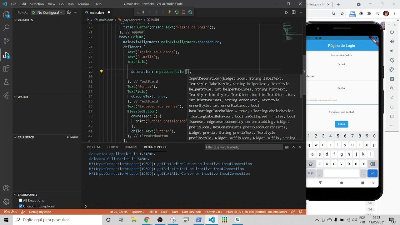 FORMULÁRIOS EM FLUTTER - Parâmetros do TextField - Aula 2 - YouTube