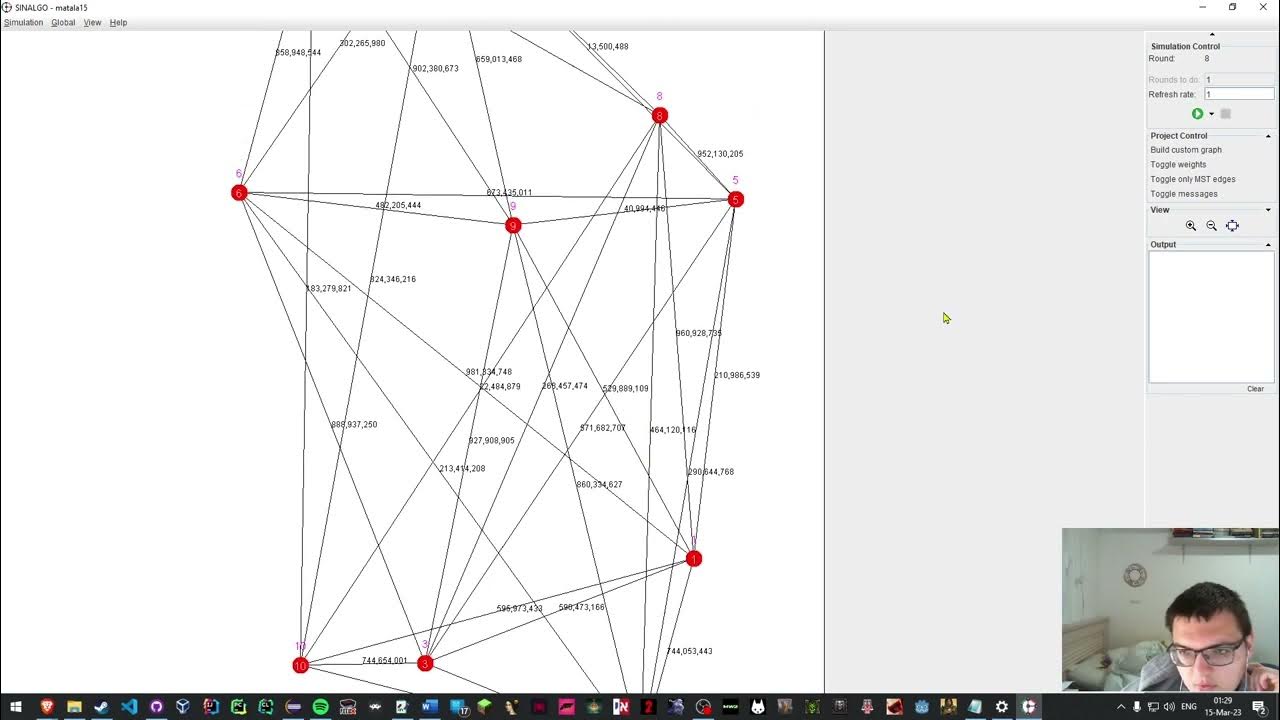 Sinalgo Simulator - Distributed GHS Algorithm - Part 1 - Creating MST (Minimum Spanning Tree ...