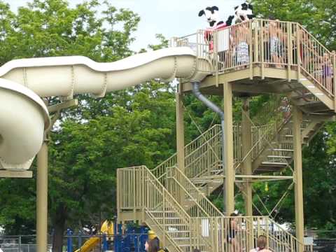 Best Double Chick-fil-A Cow Water Slide Ever! - YouTube