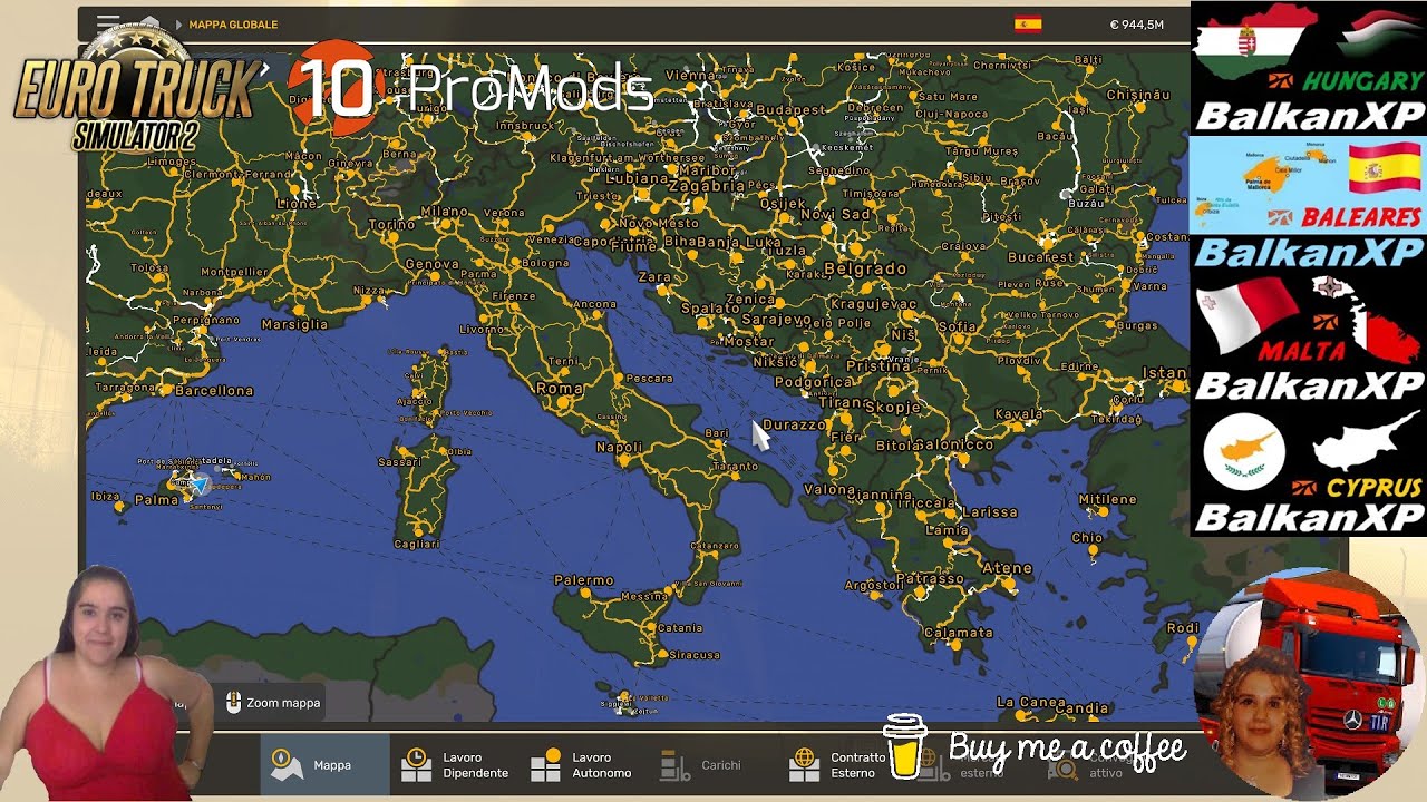 Euro Truck Simulator 2 (1.53) Promods v2.73a Baleares, Malta and Cyprus ...