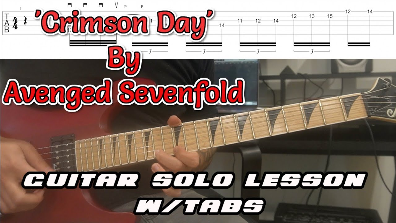 How to play ‘Crimson Day’ by Avenged Sevenfold Guitar Solo Lesson w ...