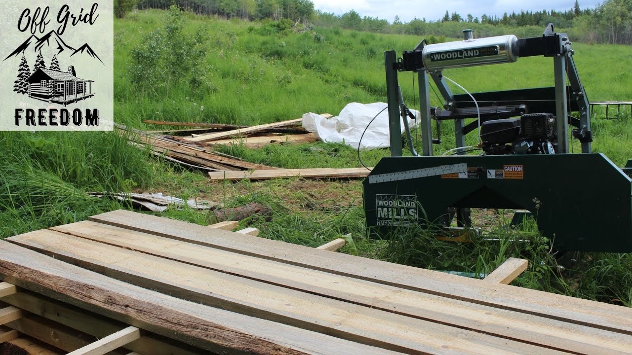 Milling Rafters for the OFF GRID CABIN in the WILDERNESS on a Woodland ...