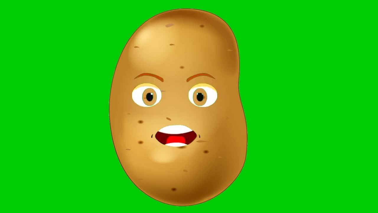 potato cartoon character Animation eye blinking Green screen - YouTube