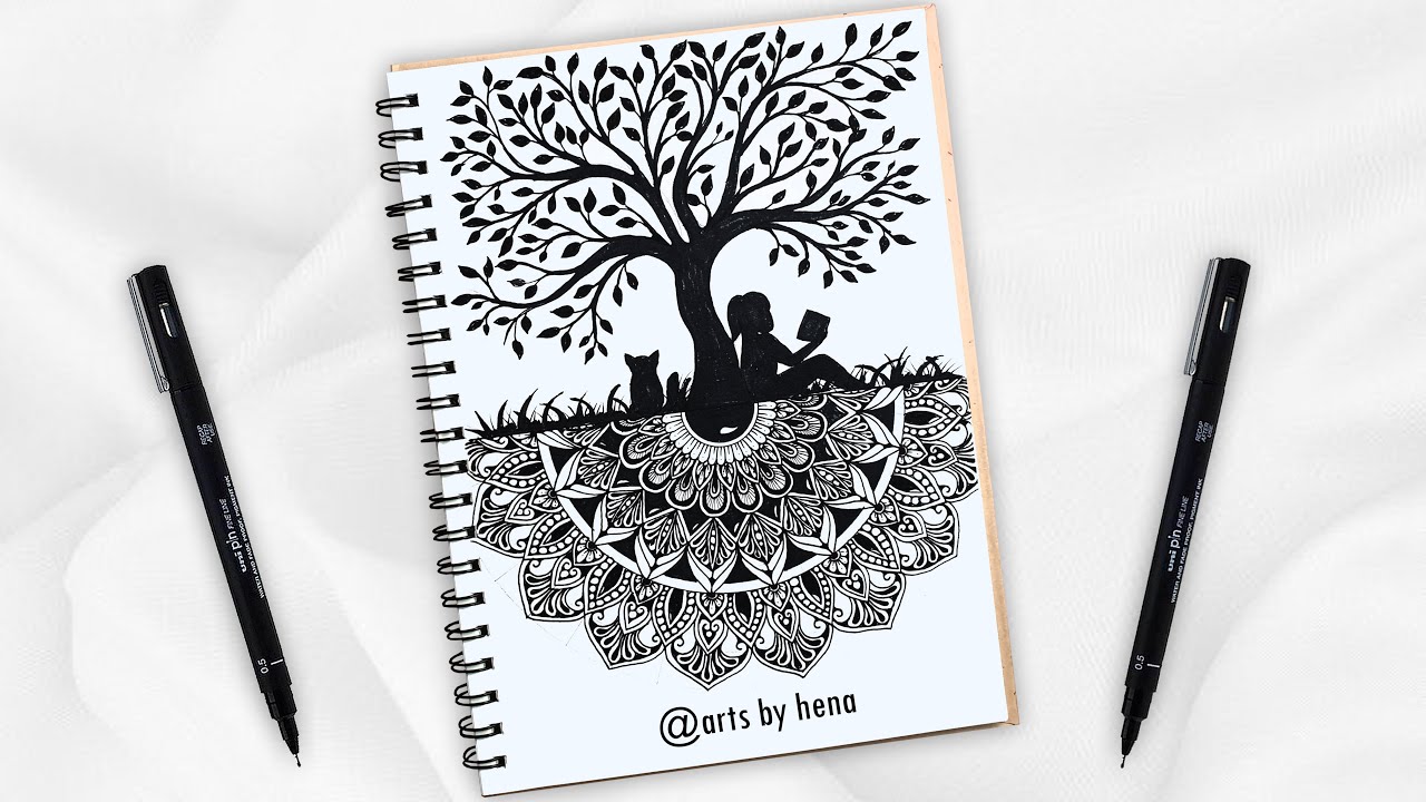 How To Draw Mandala Art For Beginners 🌟🌟|| Mandala Art With a Girl ...