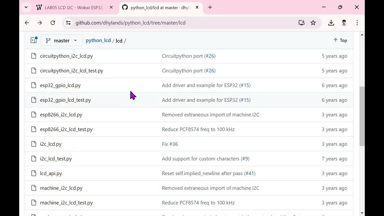 การสรั้างไลบรารี่ lcd_api.py และ i2c_lcd.py จำลองการทำงาน LCD 16x2 (I2C) ด้วยไมโครไพธอน บน WOKWI ...
