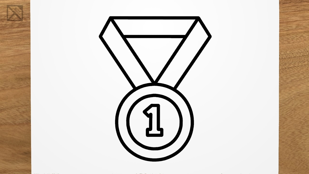 How to draw GOLD MEDAL step by step, EASY - YouTube