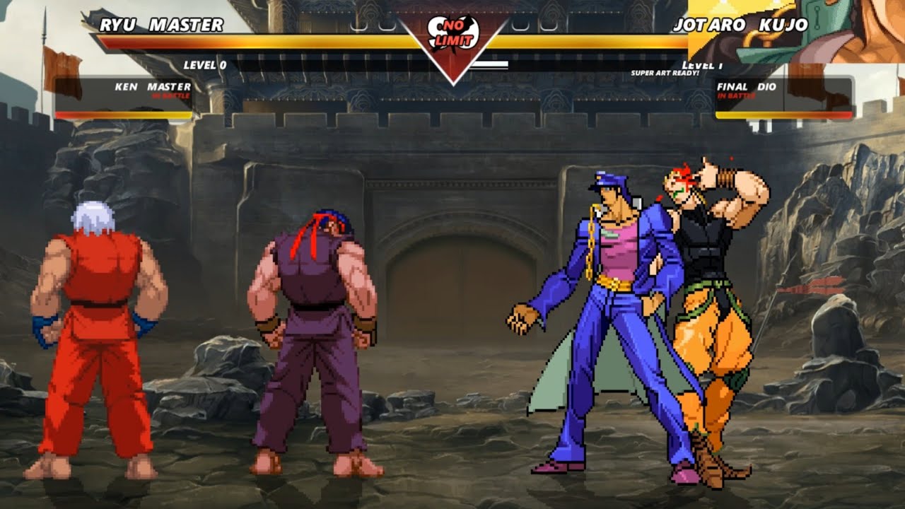 RYU/KEN MASTER vs JOTARO KUJO/DIO - The most epic fight ever made 🔥 ...