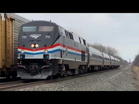 Amtrak 281 Chases CSX M205 on the Opposite Track! Jordan, NY (4/4/23) [4K60] - YouTube