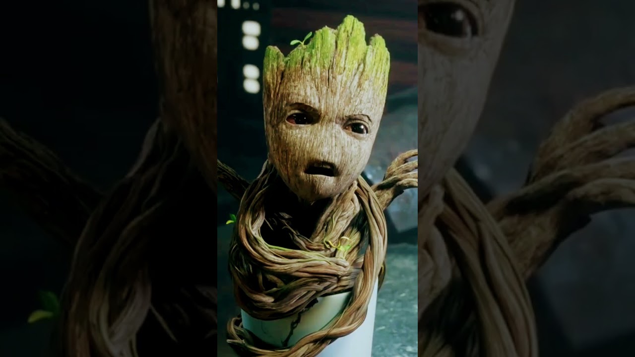 Groot envies a tree 🌴🌴And he try to hurt,,, #Most funny moment I am ...