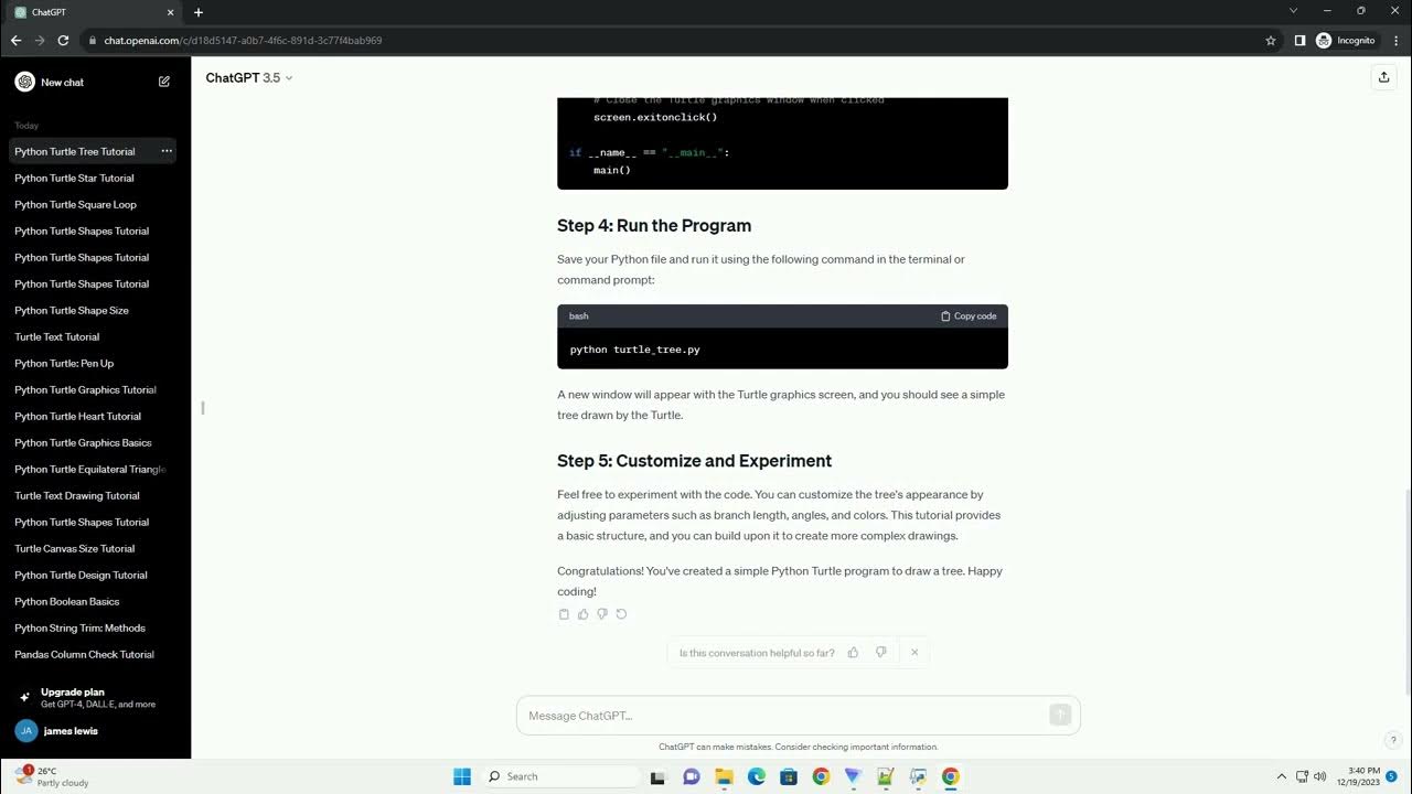 Python Turtle Tree Code Youtube