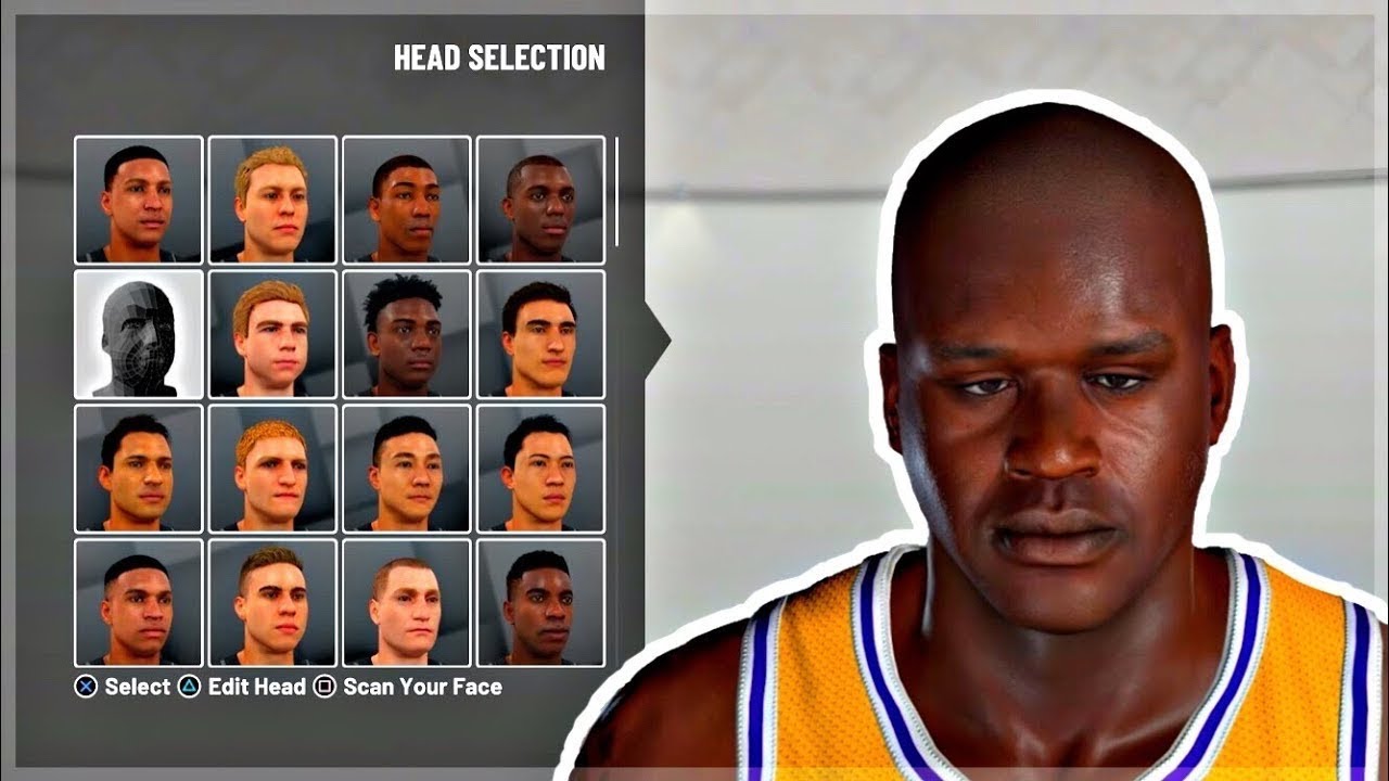 Shaq face creation 2K20 best looking facescan - YouTube