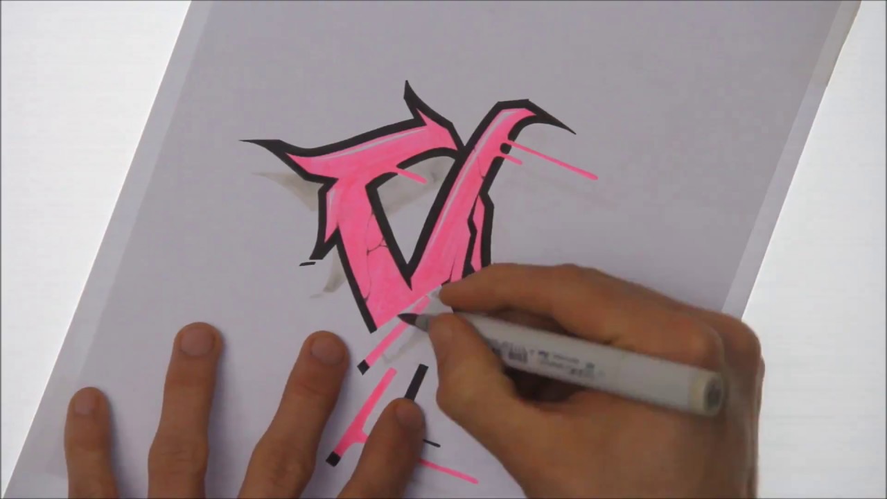 Graffiti Letter painting Tutorial / Let‘s Sketch / How to draw an „C ...