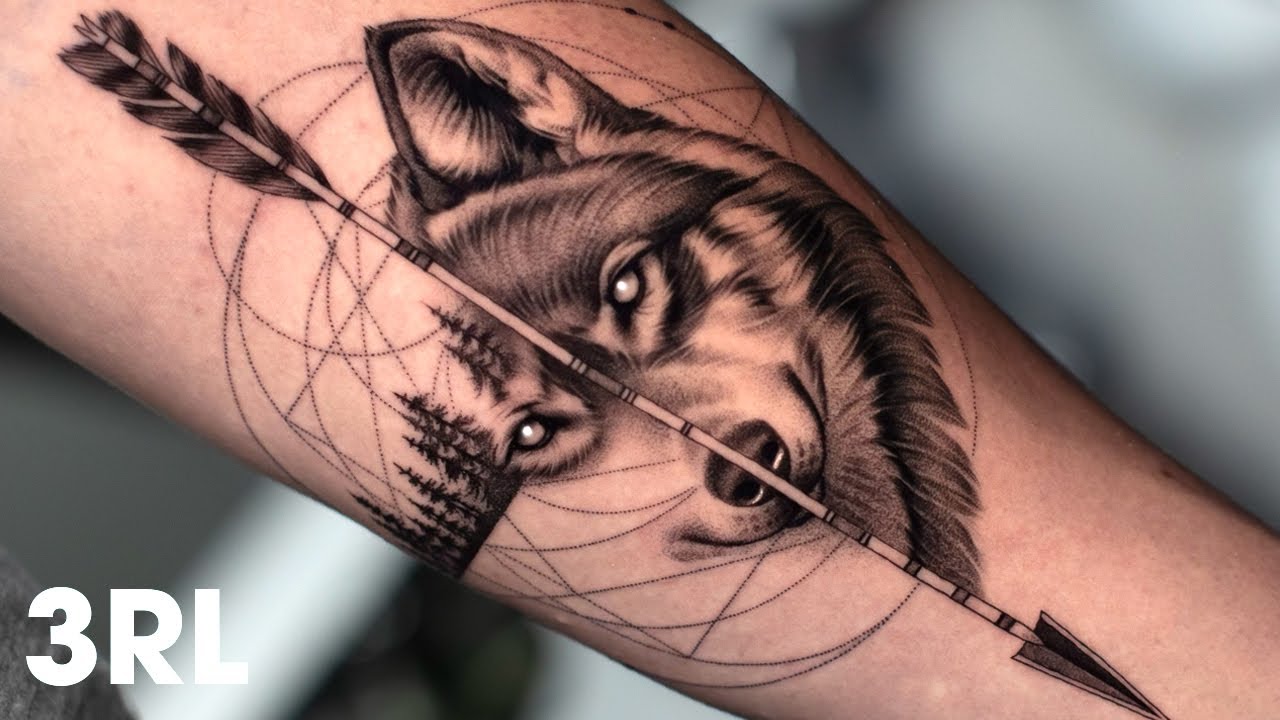Wolf Tattoo Timelapse | Fine Detail Work with a 3RL Needle - YouTube