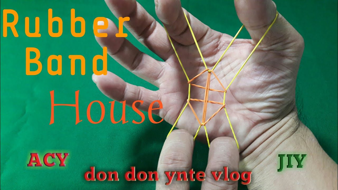 How to make a Rubber band house shape | Rubber band house - YouTube