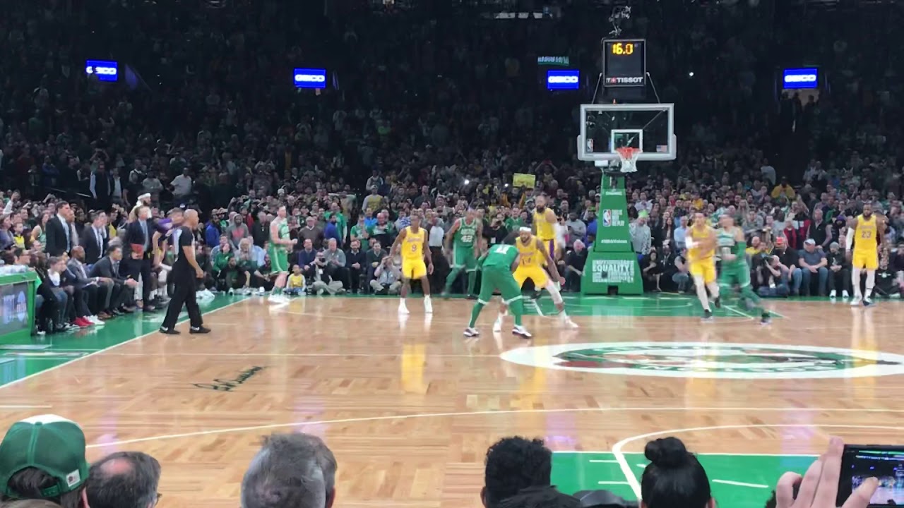Celtic vs Lakers Rondo Game Winning Shot Courtside February 7, 2019 ...
