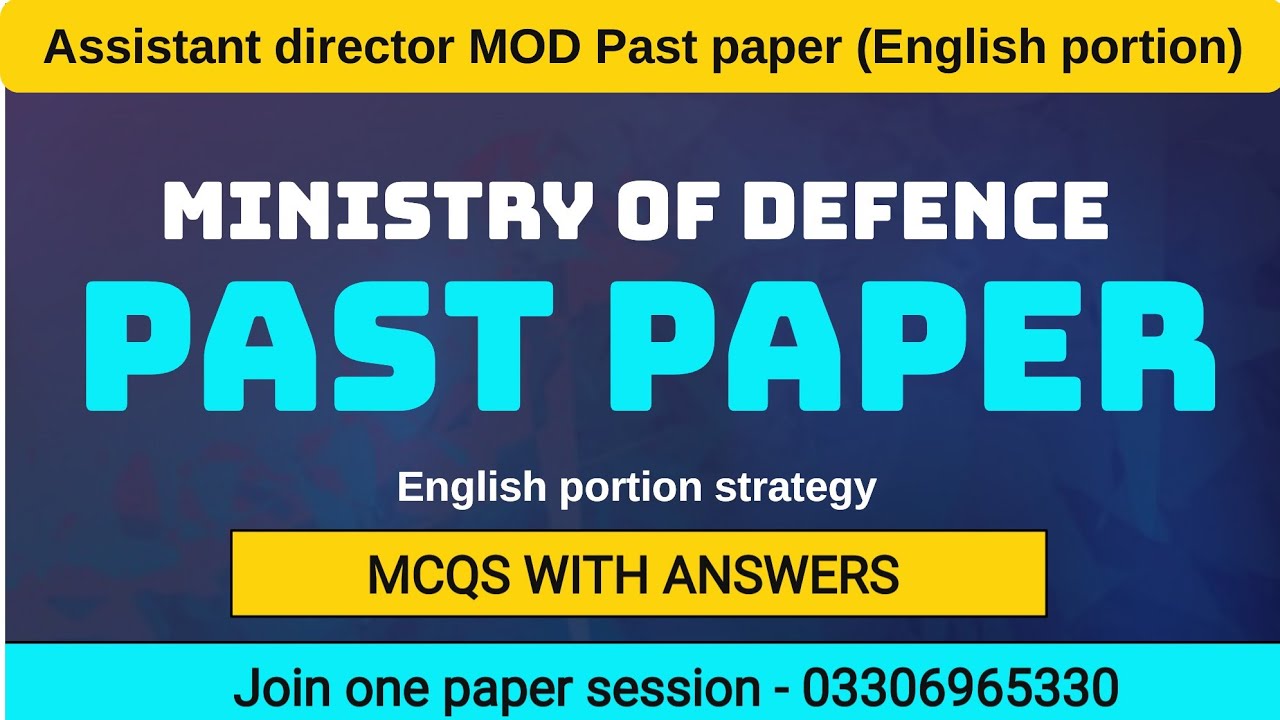 Ministry of Defence Past Papers | MoD Test Preparation | FPSC & PPSC ...