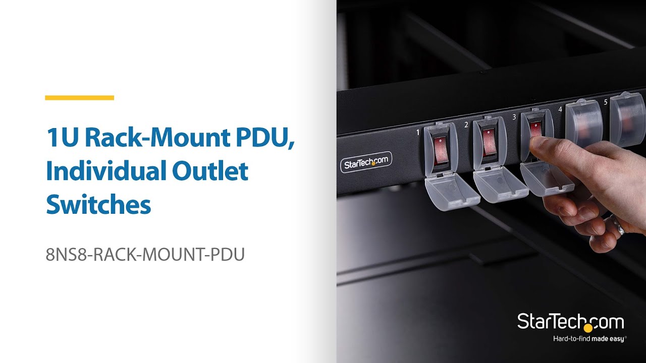 1U Rack-Mount PDU, Individual Outlet Switches | StarTech.com - YouTube
