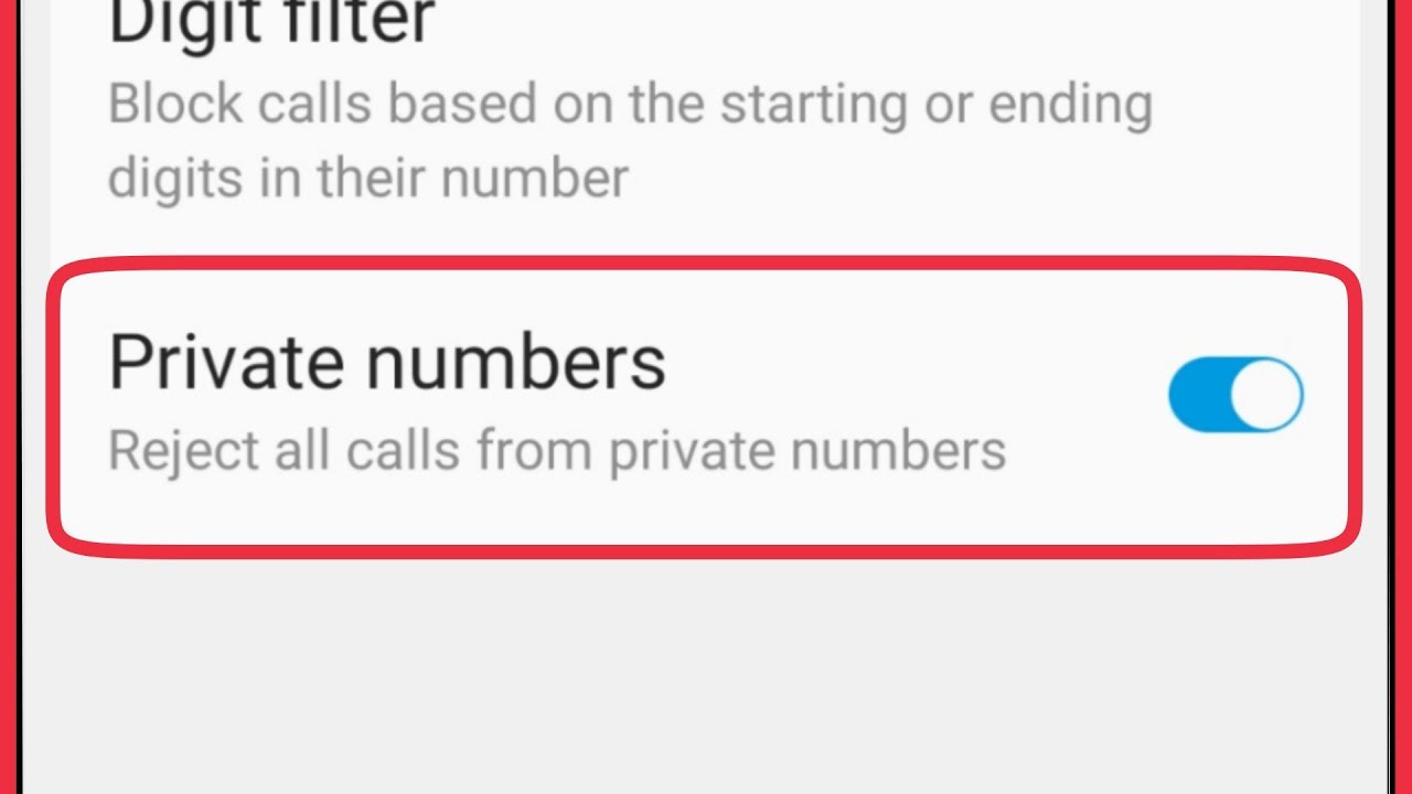 How To Enable Private numbers | Reject all calls from private numbers ...