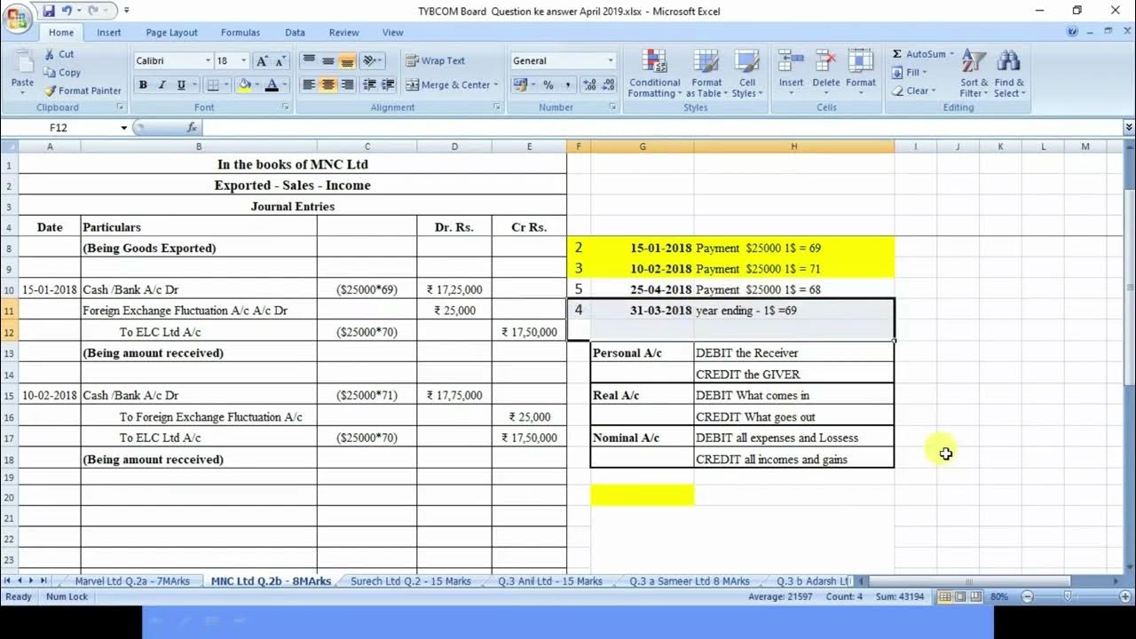 TYBCOM SEM 6 -April 2019 Financial Accounting -Foreign Currency Transactions -8 Marks -Export ...