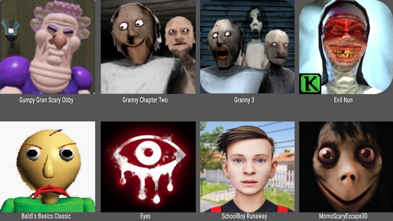GRUMPY GRAN SCARY OBBY,Granny Chapter Two,Granny 3,Evil Nun,Baldi's ...